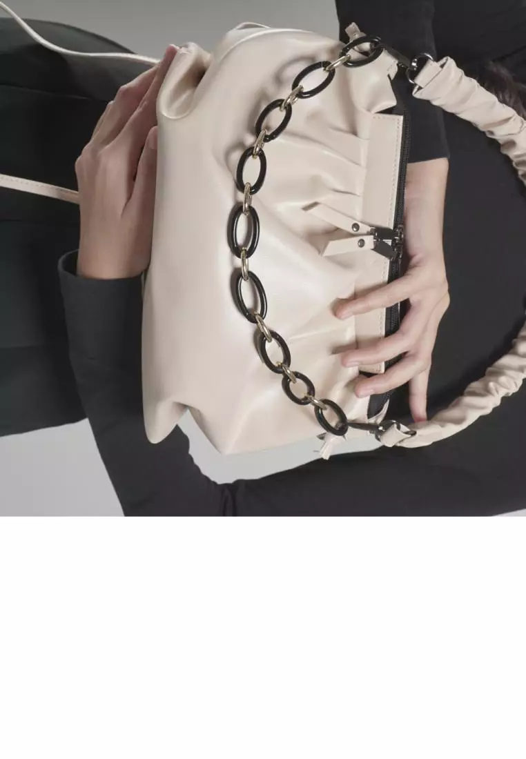 Jual Vedlyn Vedlyn Chainy Tas Selempang wanita dengan tambahan tali rantai - Beige Original 2026 ...