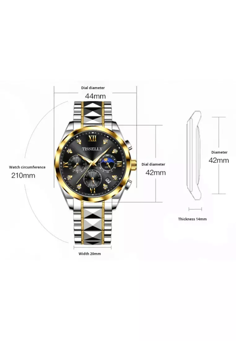Buy Lara Multifunctional Glass Quartz Men's Starry Sky Luminous Watch ...