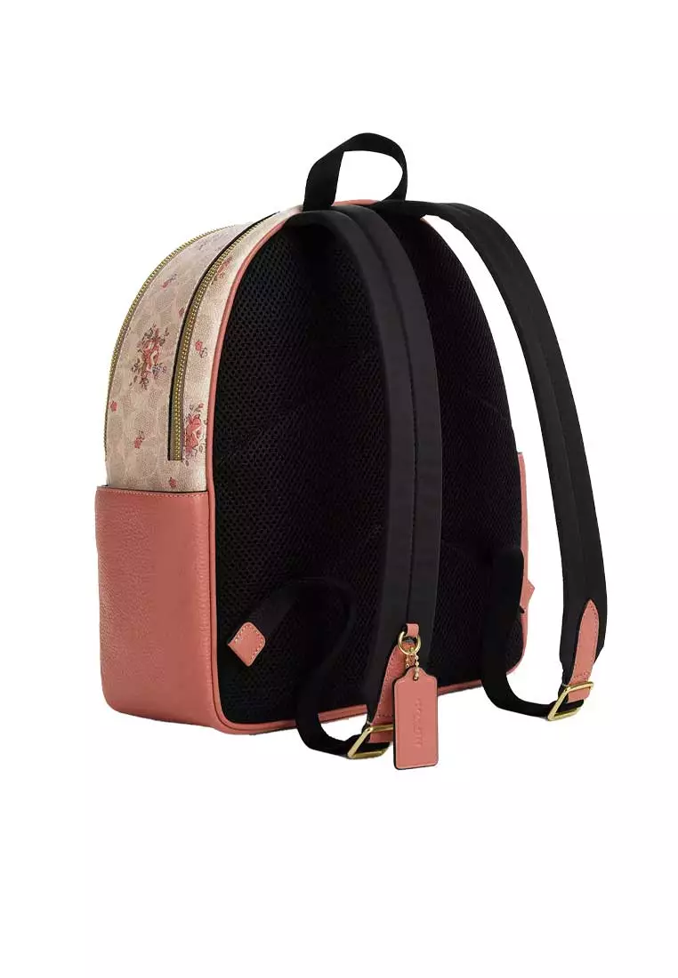 Buy Coach Court Backpack In Signature Canvas With Floral Print Sand ...