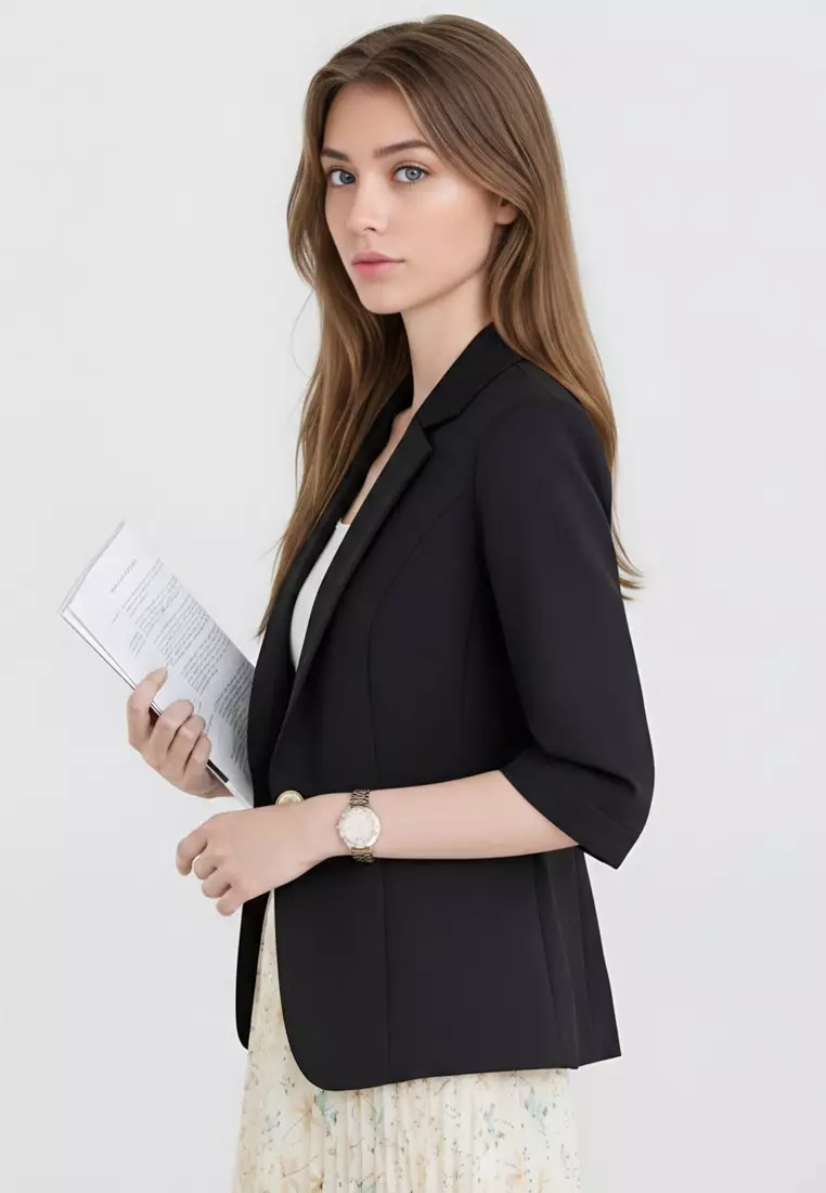 Buy Solace 3/4 Sleeves Thin Suit Blazer 2026 Online | ZALORA
