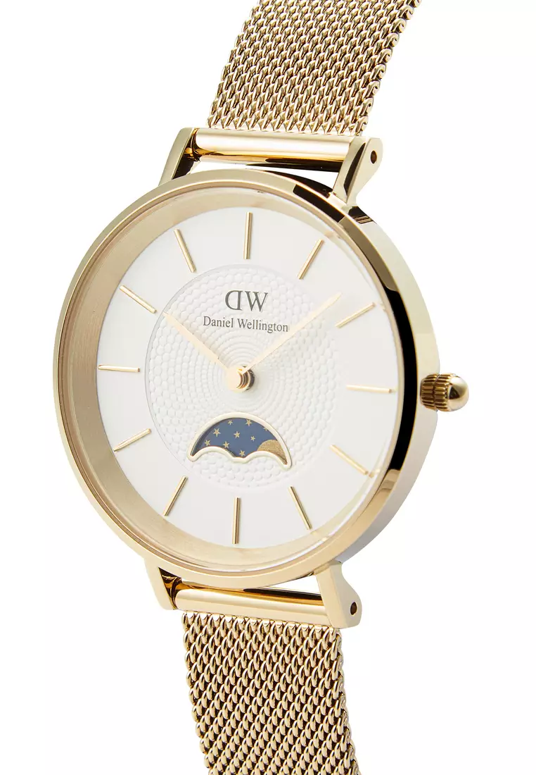Jual Daniel Wellington Petite Lune 32mm Evergold Gold White - Moonphase ...