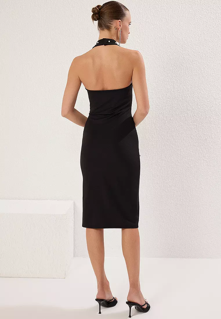 Jual Trendyol Stone Detailed Midi Dress Original 2026 | ZALORA Indonesia
