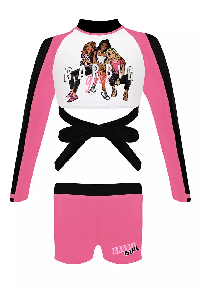 Buy Barbie Long-sleeved Rashguard With Crisscross Self Tie Ribbon Girls ...