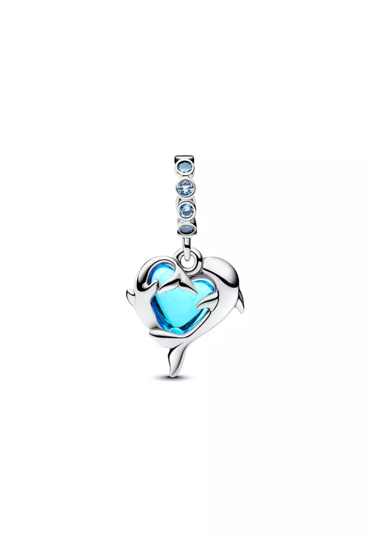 Buy Pandora Pandora Blue Murano Glass Dolphins Dangle Charm Online ...