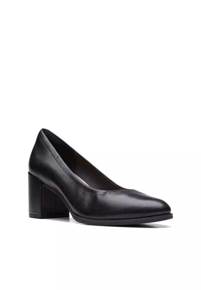 Buy CLARKS Womens Freva55 Court Court Shoes - Black Leather 2026 Online ...