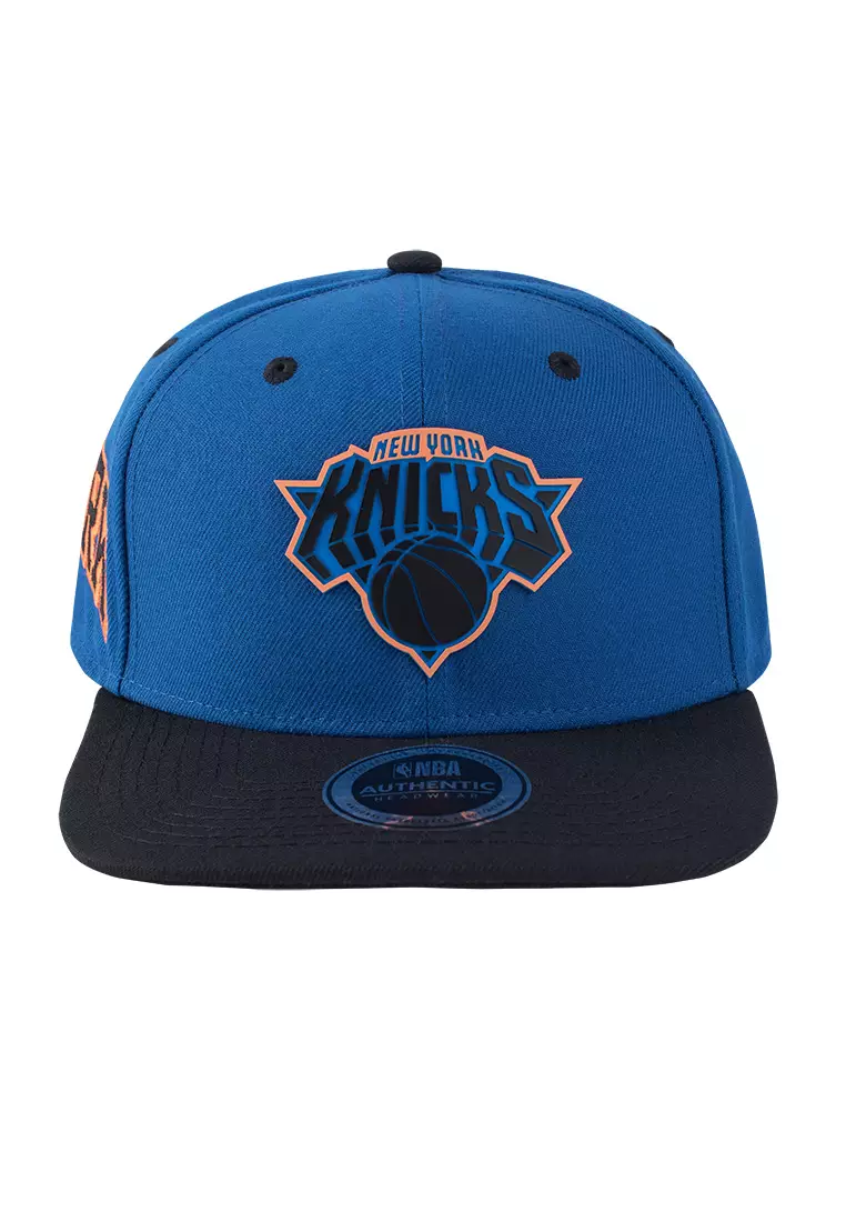 Buy NBA Real Hoops Patch Logo New York Knicks Mens Flex Fit Flat Cap ...