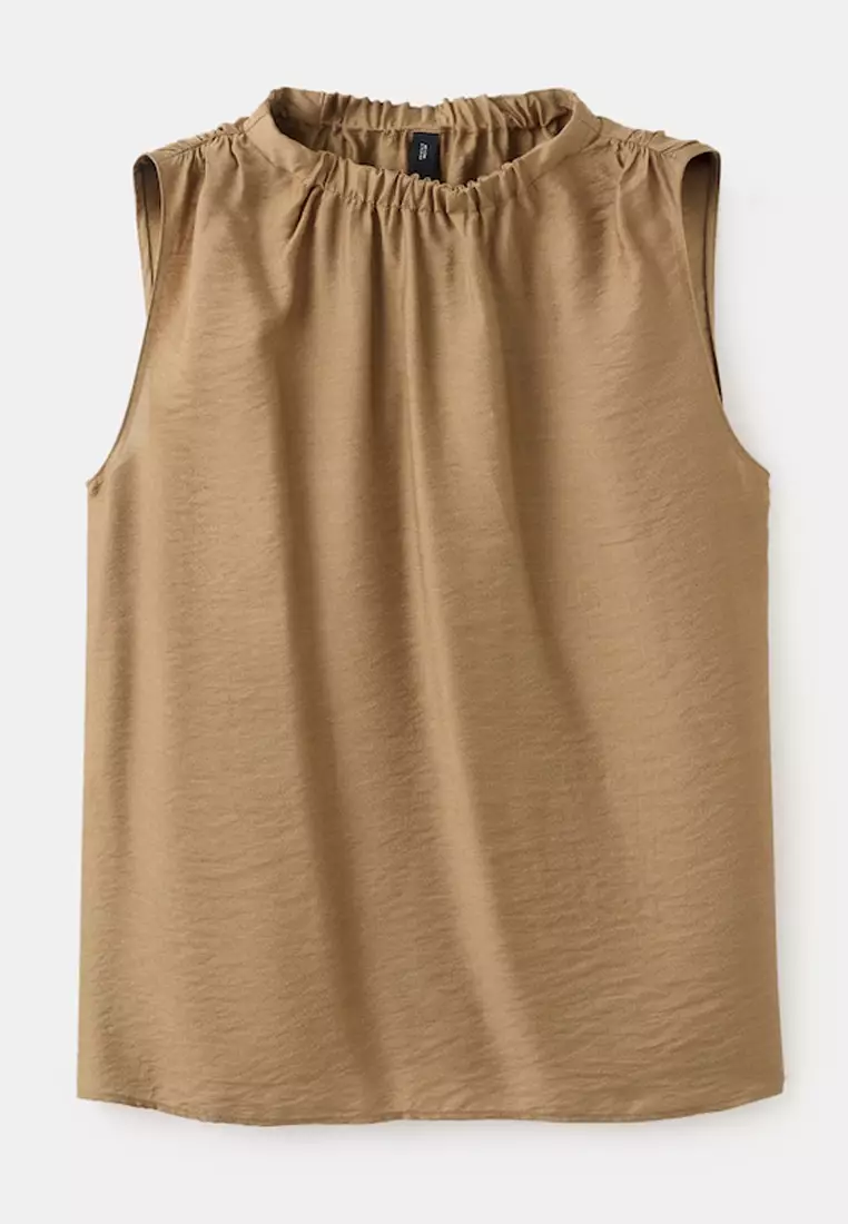 Buy Mango Draped Neck Satin Top Online | ZALORA Malaysia