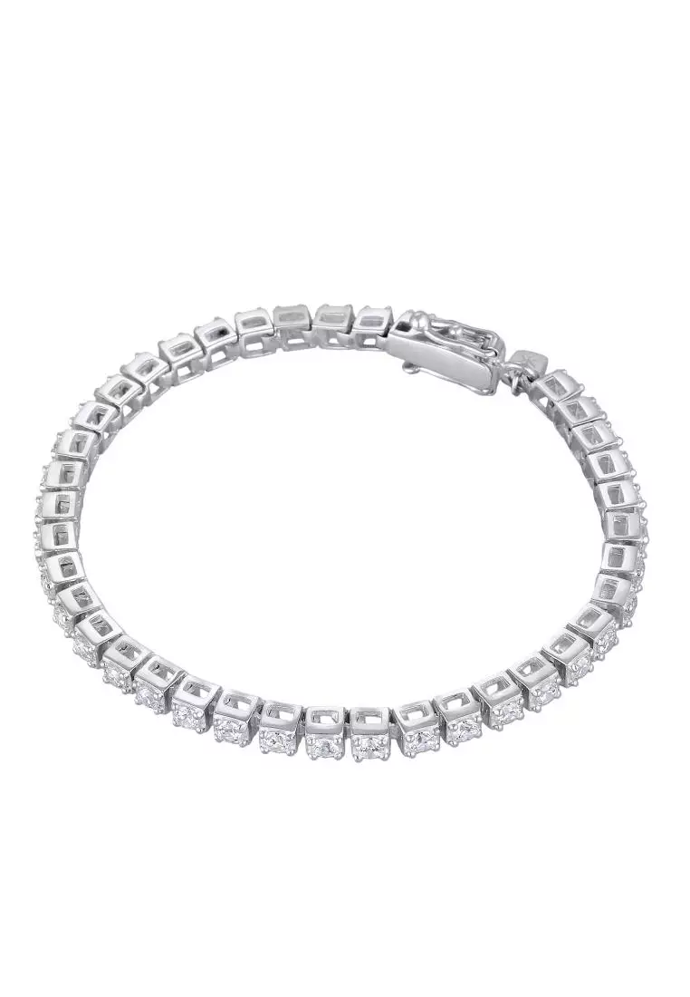 Buy Kuzzoi Men's Silver Zirconia Tennis Bracelet 2026 Online | ZALORA