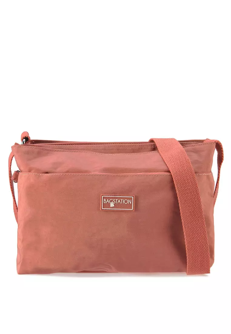 BAGSTATION Crinkled Nylon Multi-Compartment Sling Bag 2024 | Buy ...