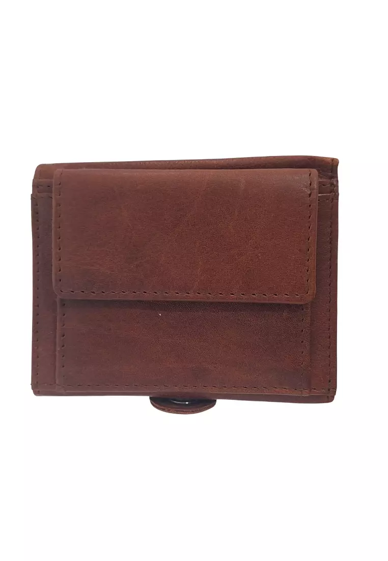 Buy Oxhide Oxhide Compact wallet in Vintage Leather in Brown colour ...