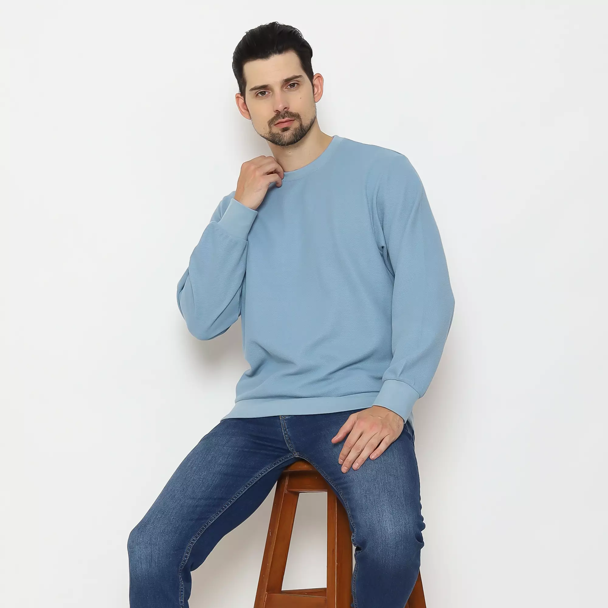 Jual Poshboy POSHBOY Kaos Oblong Pria Lengan Panjang Colton Blue ...