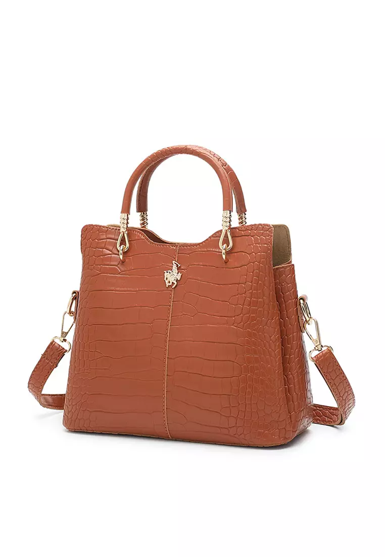 Buy Swiss Polo Women's 3-in-1 Handbag with Pouch & Purse - Brown 2025 ...