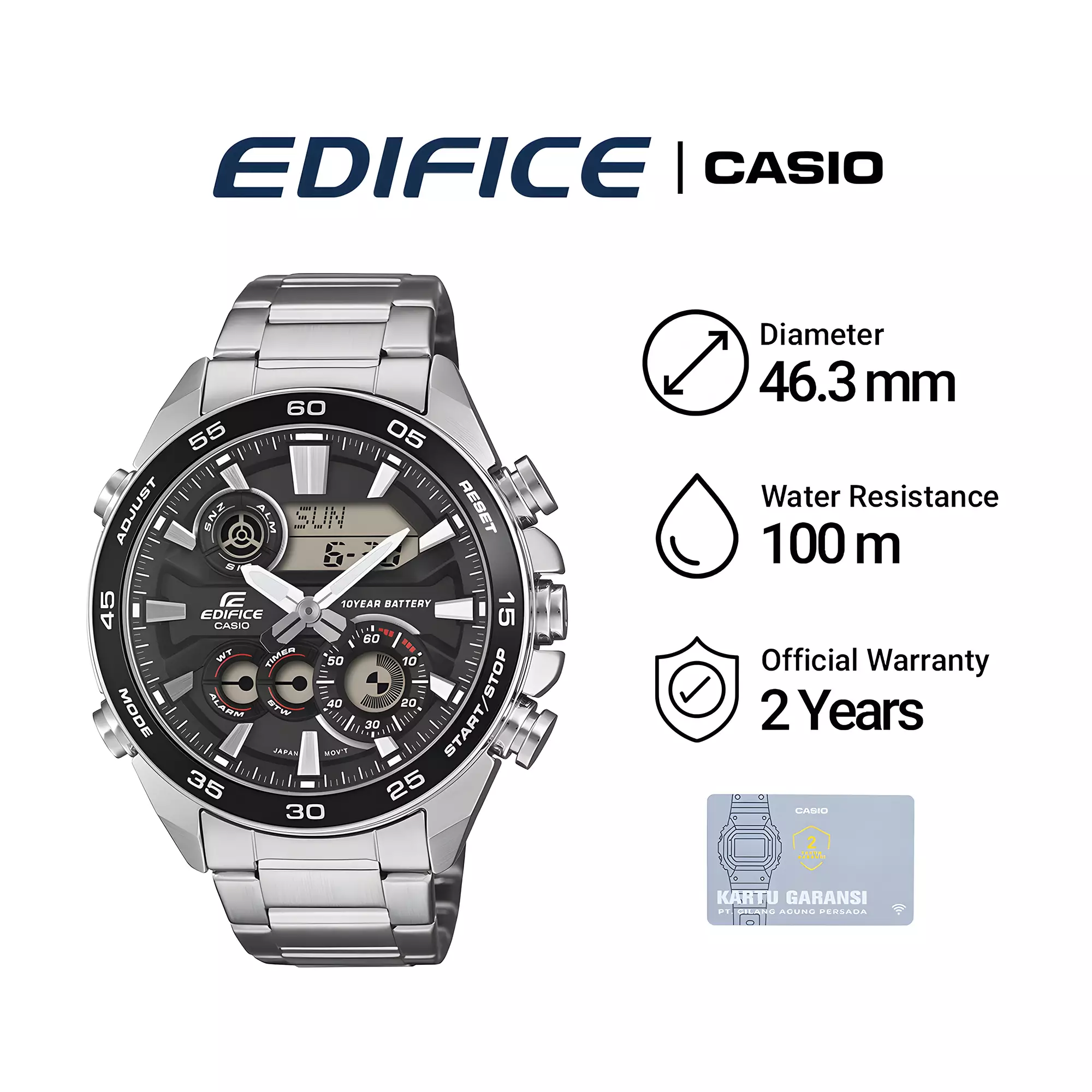 Jual Casio Casio Edifice - Jam Tangan Analog Digital Pria - Black Dial ...