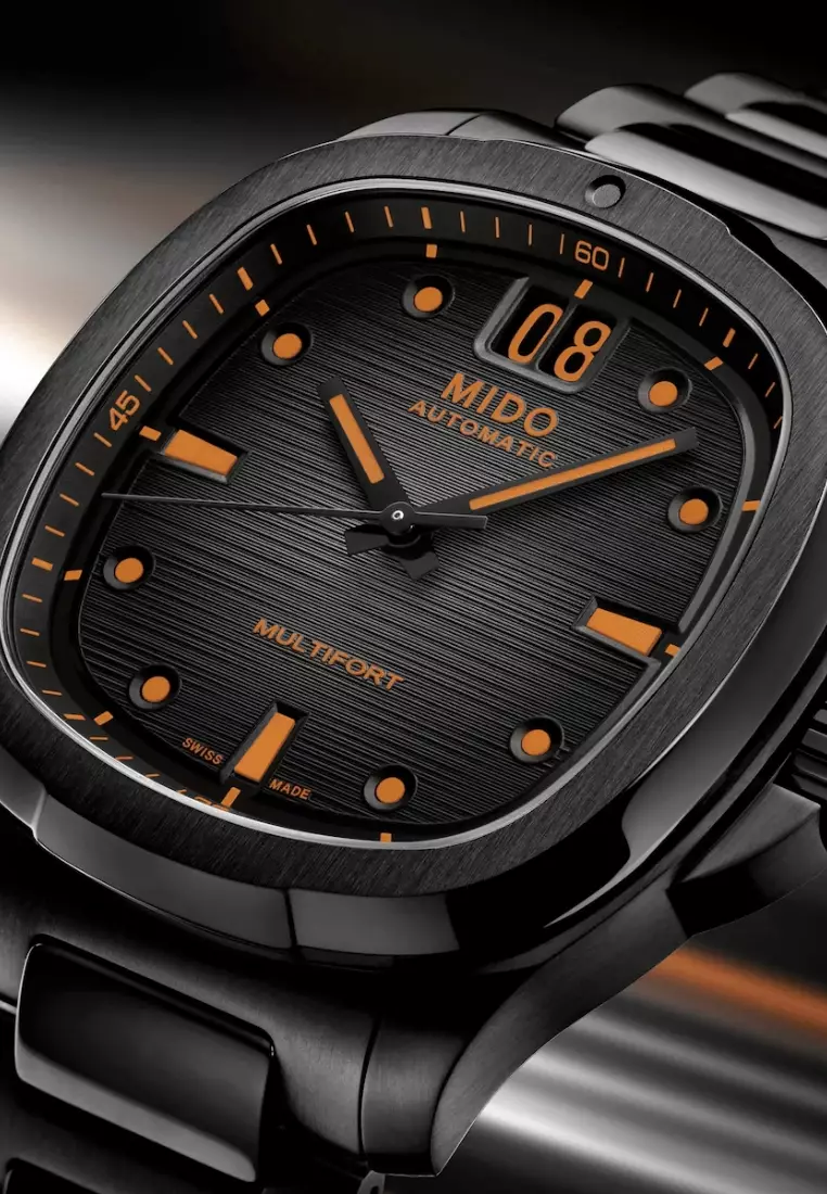 Buy Mido Mido Multifort TV Big Date Grey Dial Black Stainless Steel ...