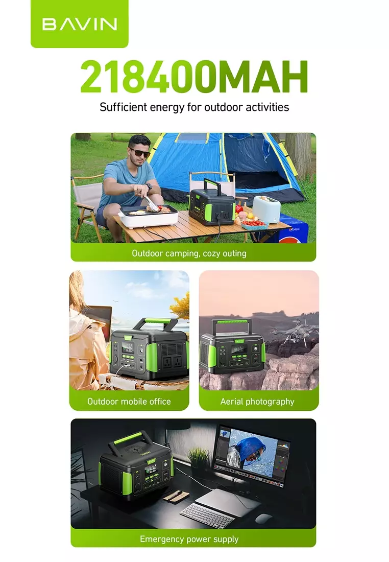 Buy BAVIN BST1000 1000w 218400mah Portable Power Supply Station Generator Supports Solar Panel ...