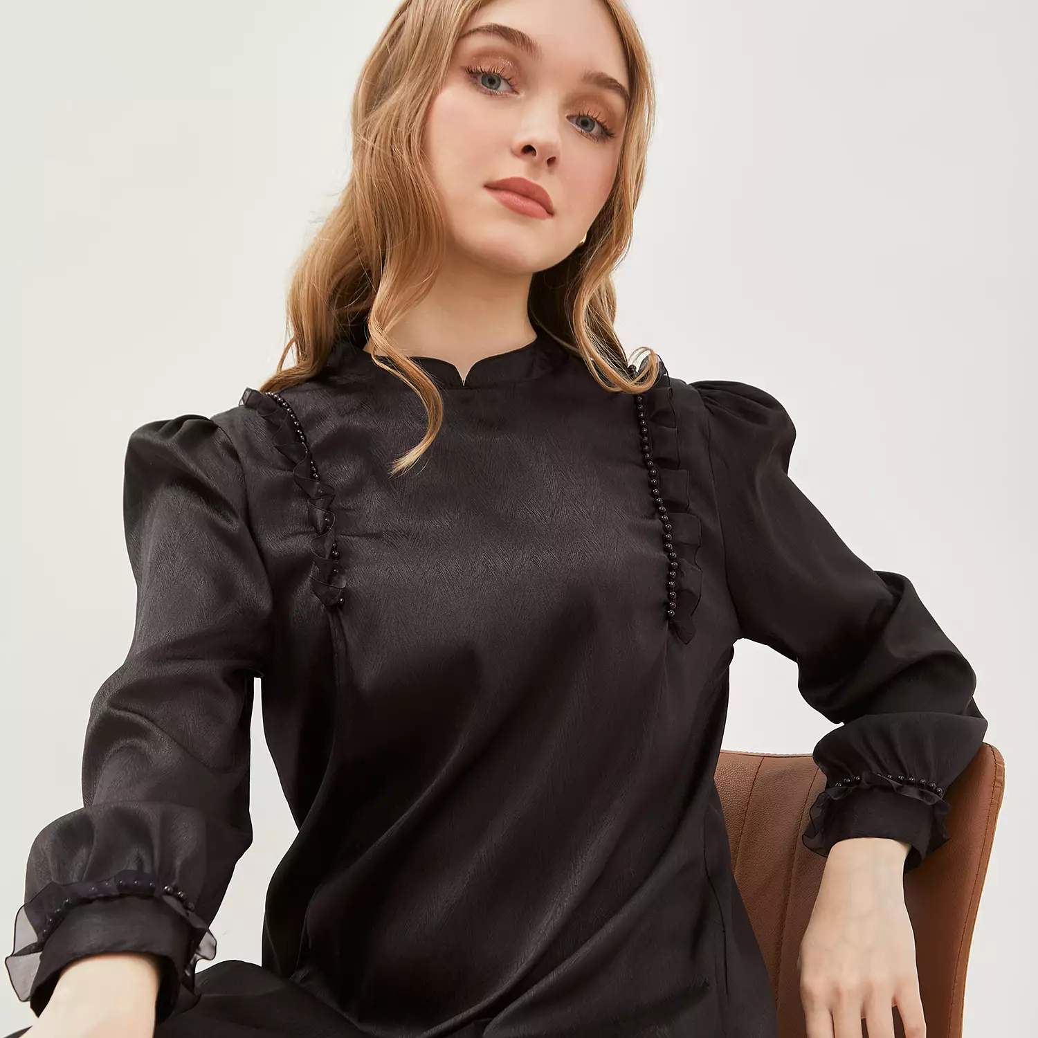 Jual Simplicity SIMPLICITY Black Pearl frill Maxi Dress Original 2025 ...