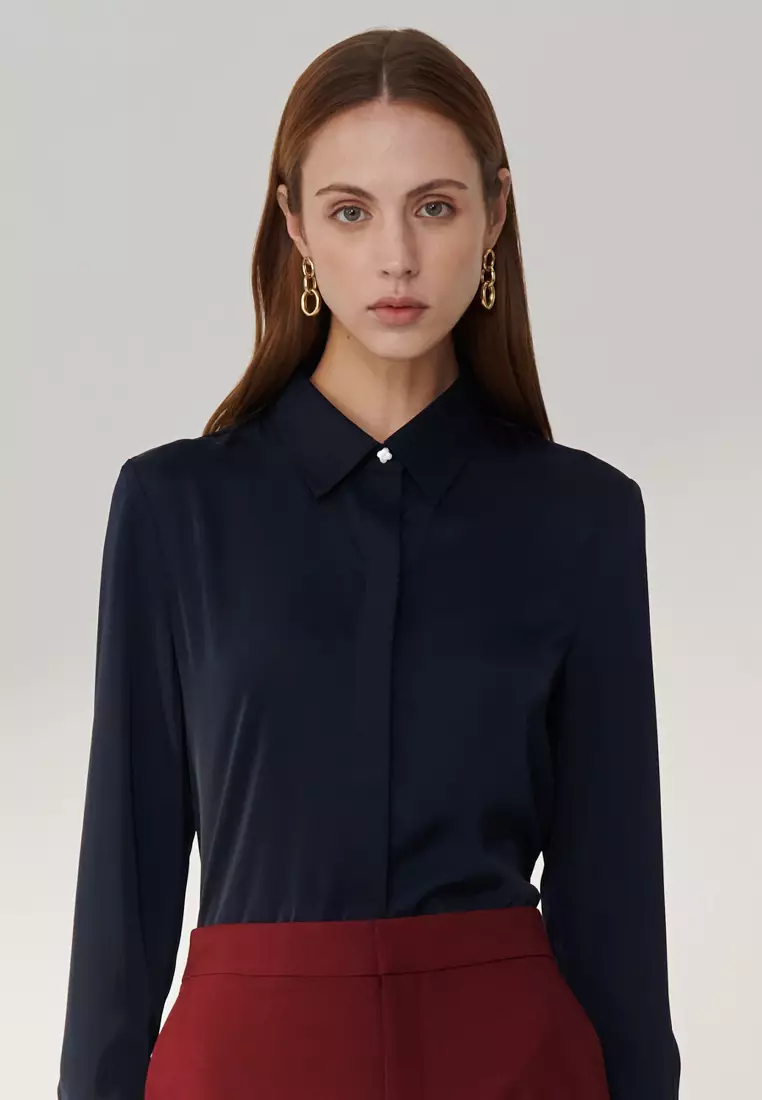 Buy SST&C Dark Blue Blouse 2026 Online | ZALORA