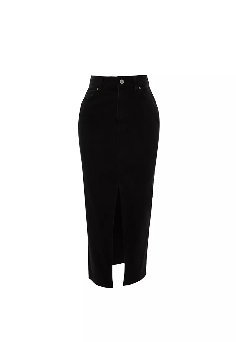 Buy Trendyol Slit Maxi Denim Skirt 2025 Online Zalora Philippines