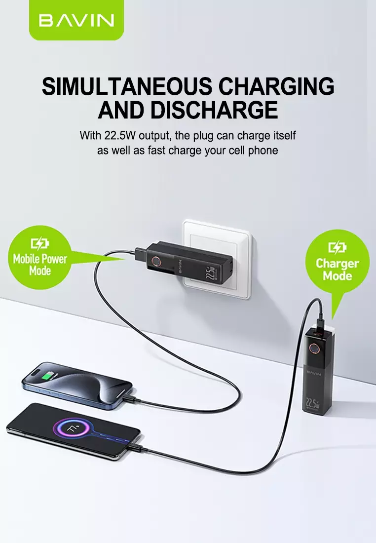 Buy BAVIN PC1053 5000mAh Portable Charger Power bank with 20W USB-C Input / Output Charging 22 ...