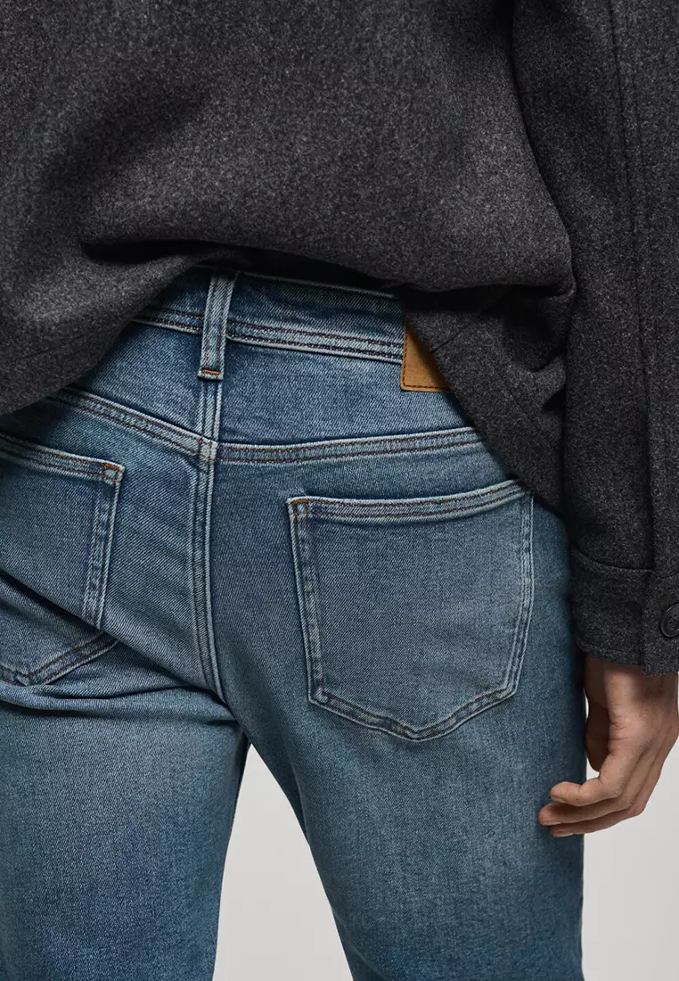 Jual MANGO Man Jan Slim-Fit Faded Medium-Wash Jeans Original 2025 ...