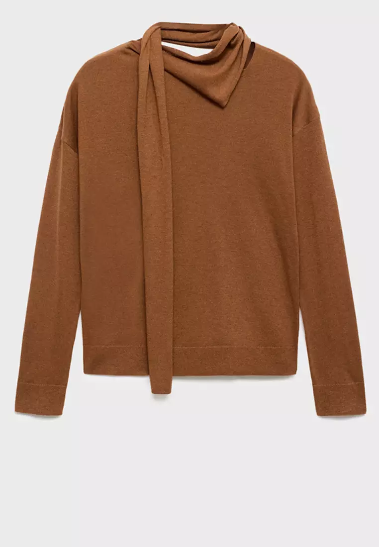 Mango Fine-Knit Sweater With Scarf 2025 | Buy Mango Online | ZALORA ...