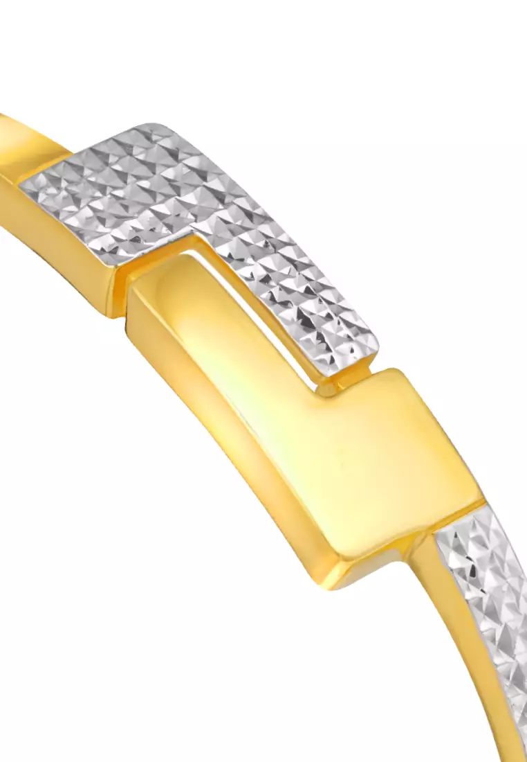 Buy TOMEI TOMEI Dual-Tone Puzzle Bangle, Yellow Gold 916 2026 Online ...