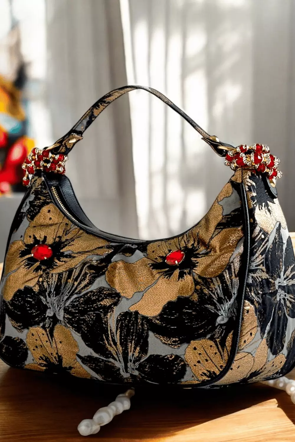 Jual Demure & Co Crystal Embellished Dalia Gardenia Tote bag Original ...