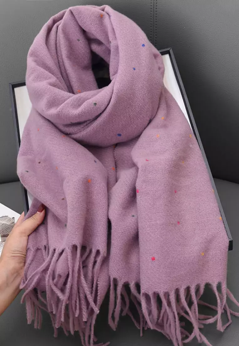 Jual San Marco Aksesoris Wanita Polka Dots Cashmere Pashmina Syal ...