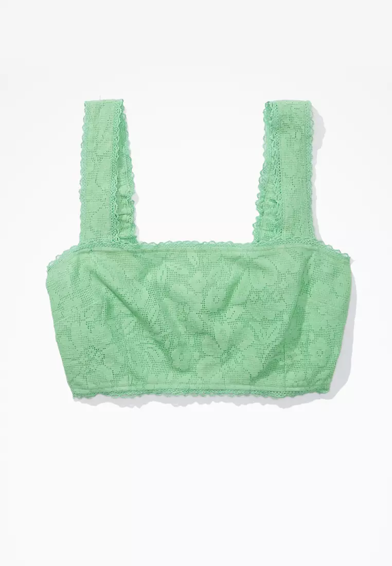 Buy American Eagle Lace Overlay Super Cropped Tank Top Online | ZALORA ...