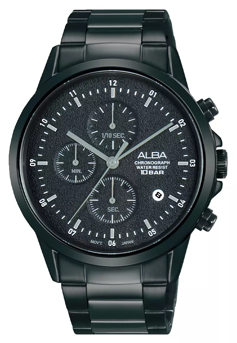 Jual Alba Alba - Jam Tangan Chronograph Pria - Black - Stainless Steel ...
