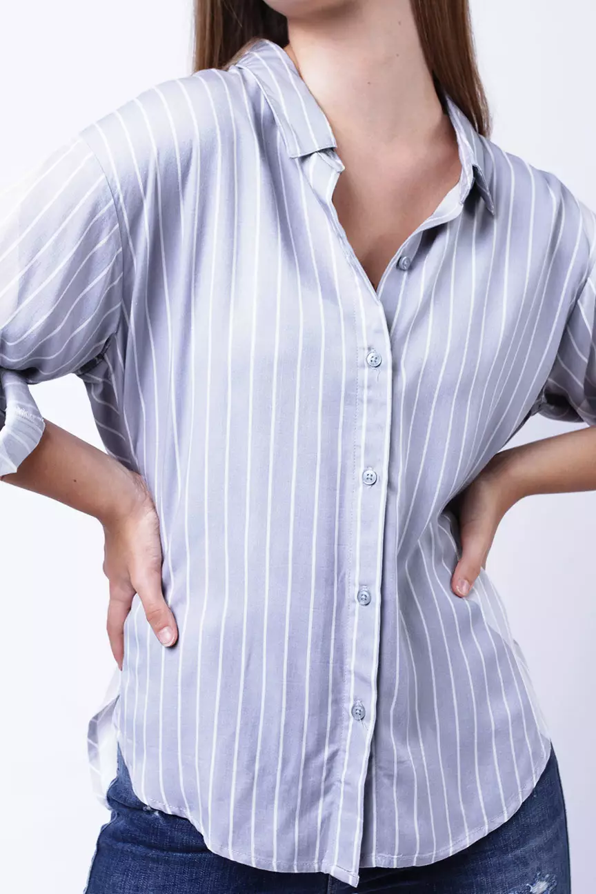 Jual LOGO JEANS Logo Jeans Kemeja Wanita Neisha Blue Grey Misty ...