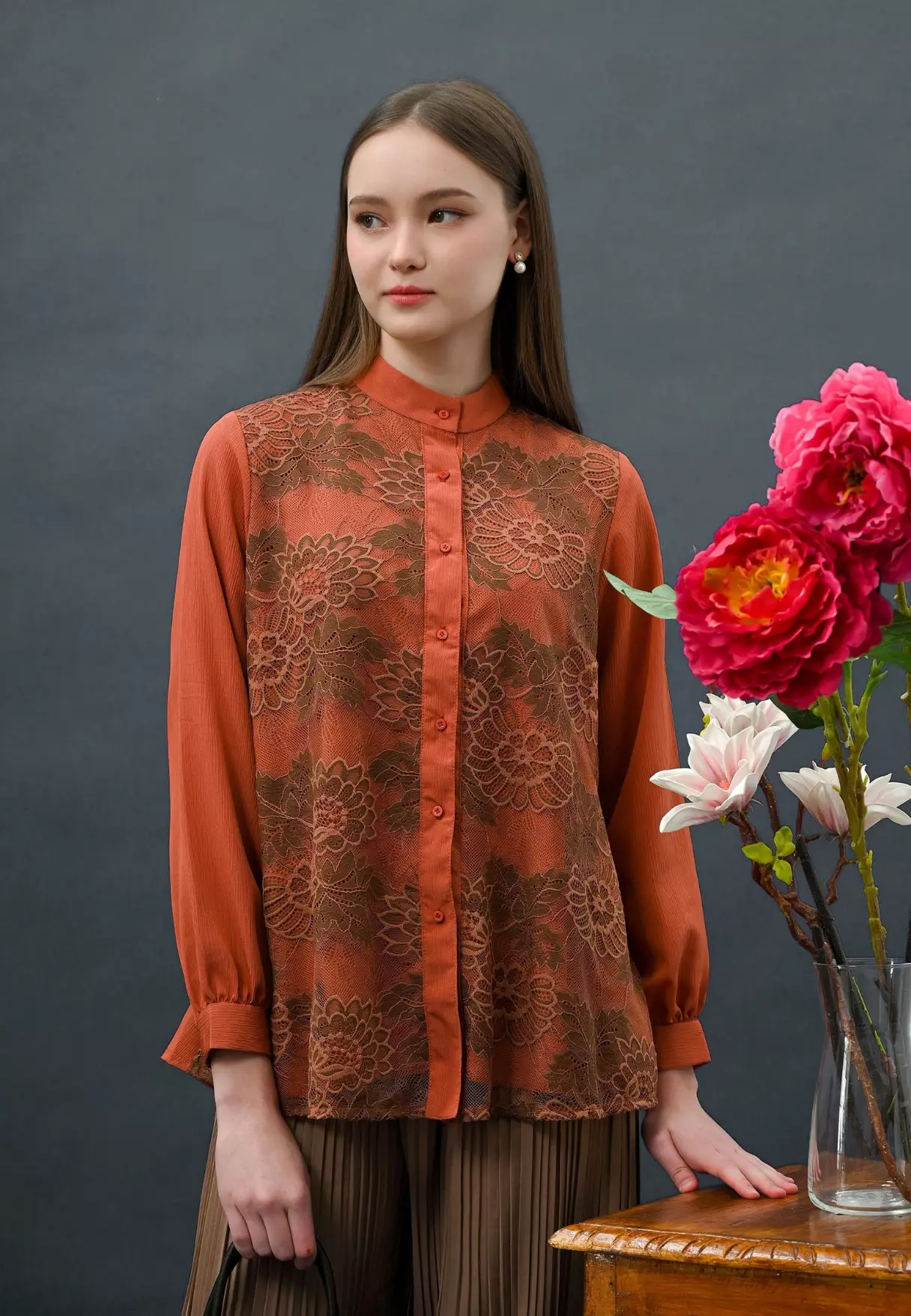 Jual Kasa Heritage Lorraine Blouse - Clay Original 2024 | ZALORA ...