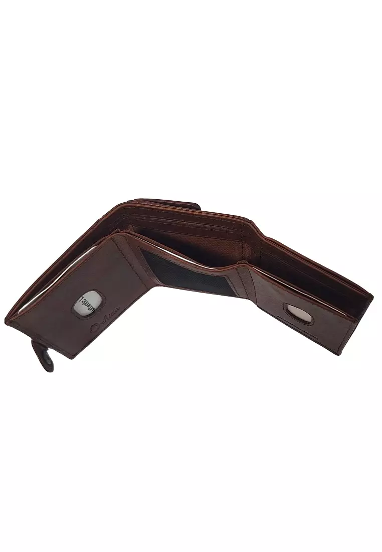 Buy Oxhide Oxhide Compact wallet in Vintage Leather in Brown colour ...