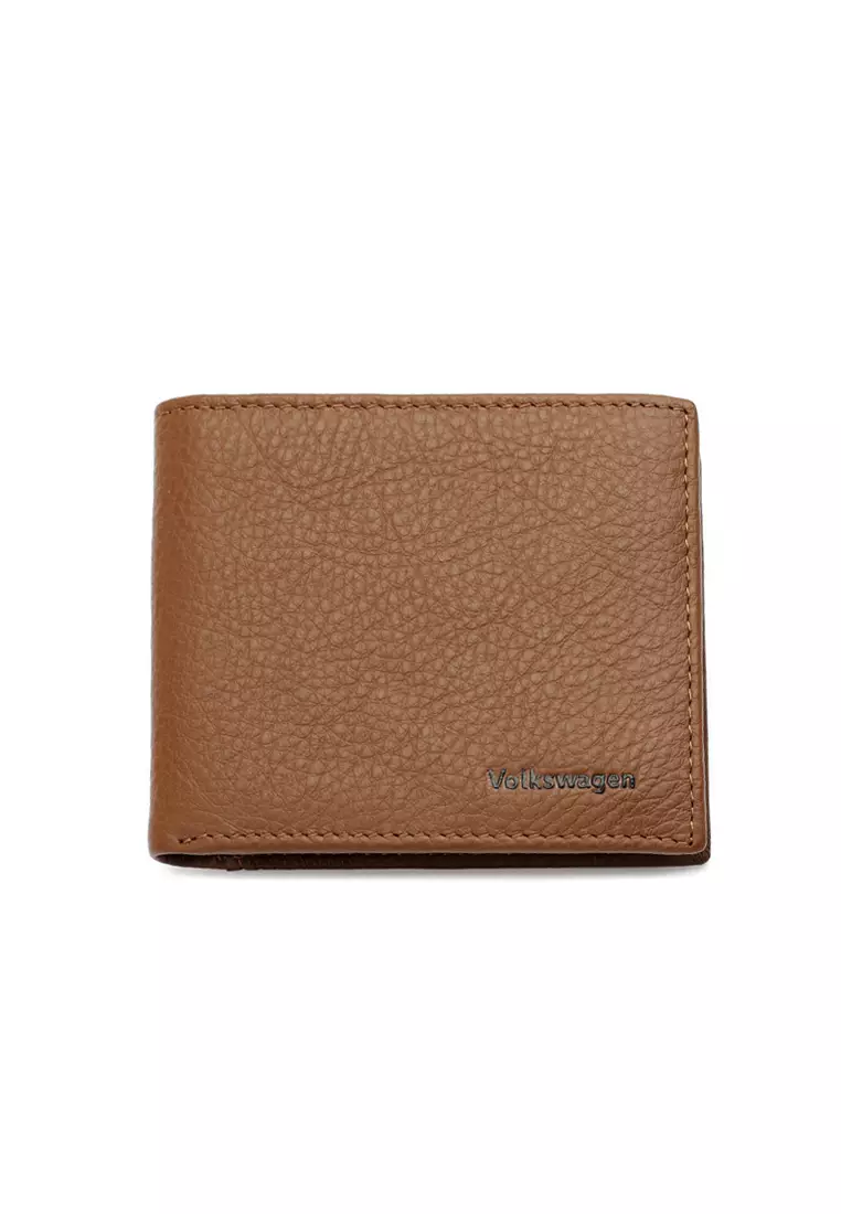 Buy Volkswagen Men's RFID Genuine Leather Bi Fold Center Flap Short ...