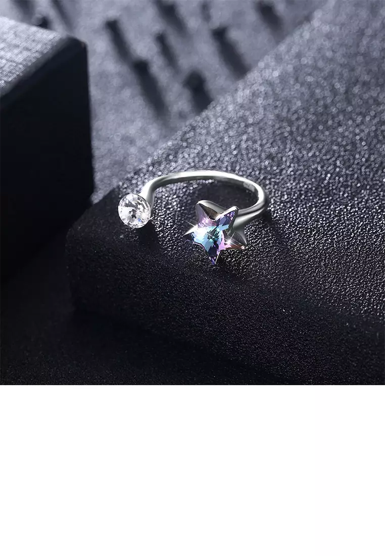 Buy Mooclife 925 Sterling Silver Simple Star Colored Austrian Element ...