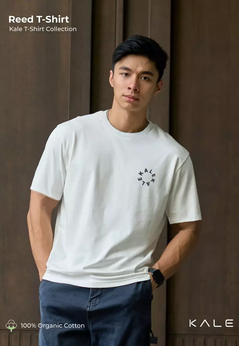 Jual Kale Clothing Kale Reed White / Kaos Boxy Fit / kaos heavy weight ...