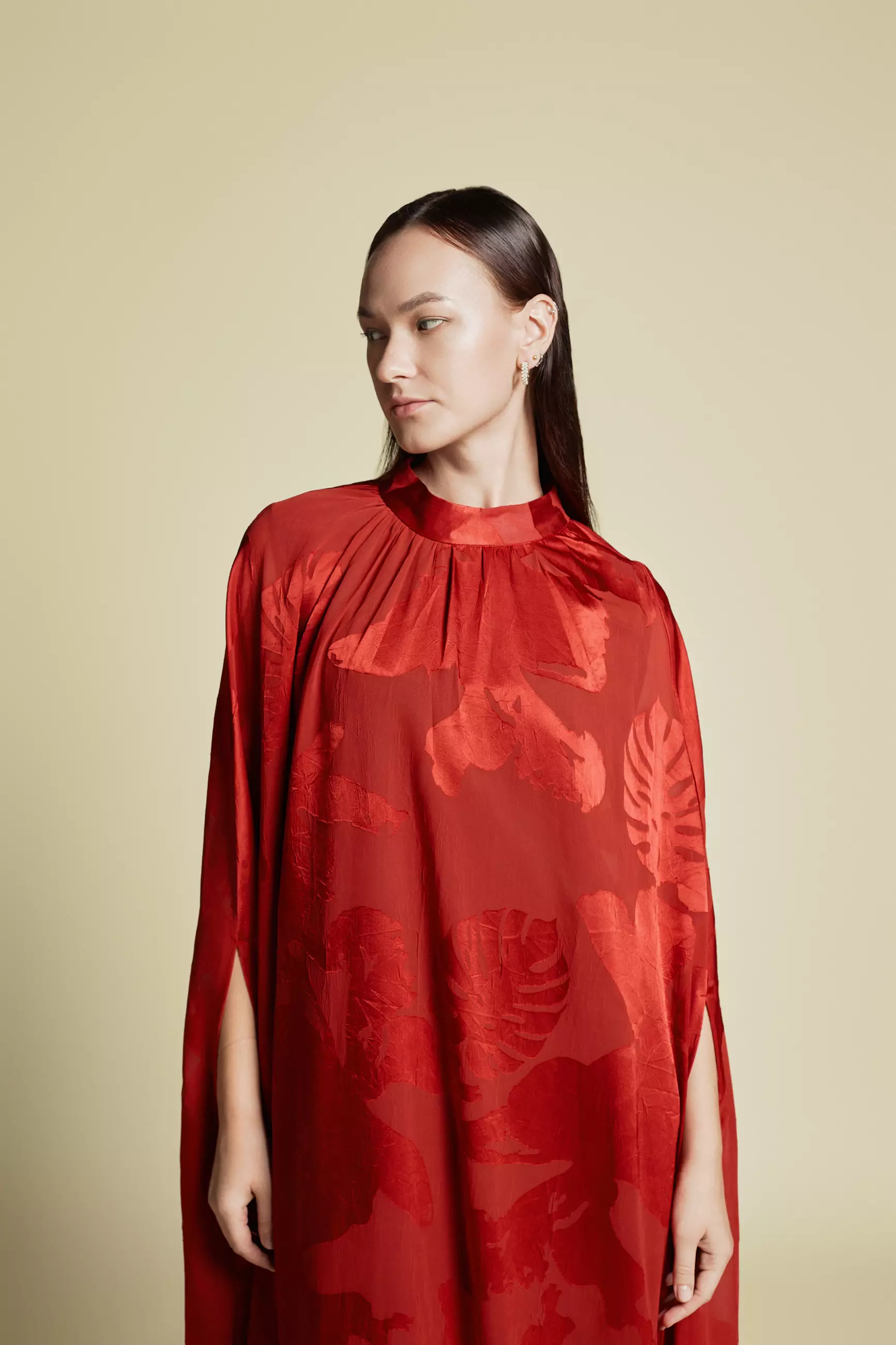 Jual Demure & Co DEMURE&CO - Abstract Filcoupè Foliage Kaftan Dress ...