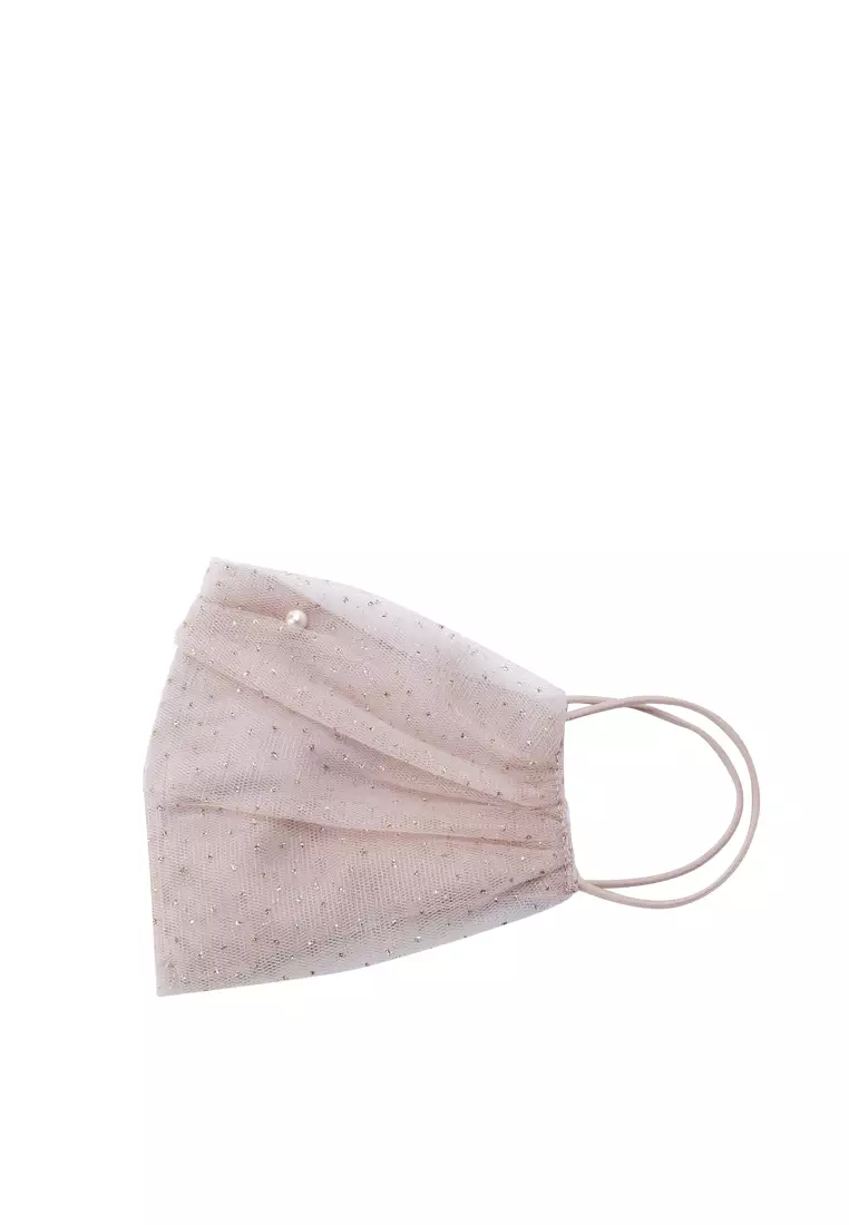 Jual Chic Simple Glitter Tulle Mask With Pearl Original 2025 | ZALORA ...