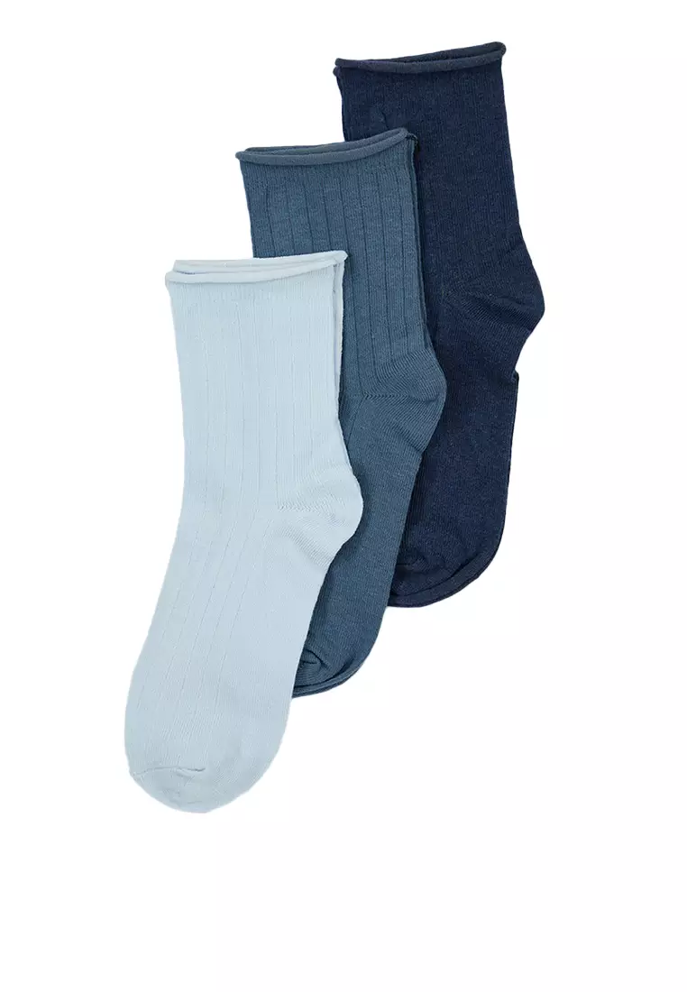Buy Trendyol 3-Pack Multi Color Cotton Socket Socks 2025 Online ...
