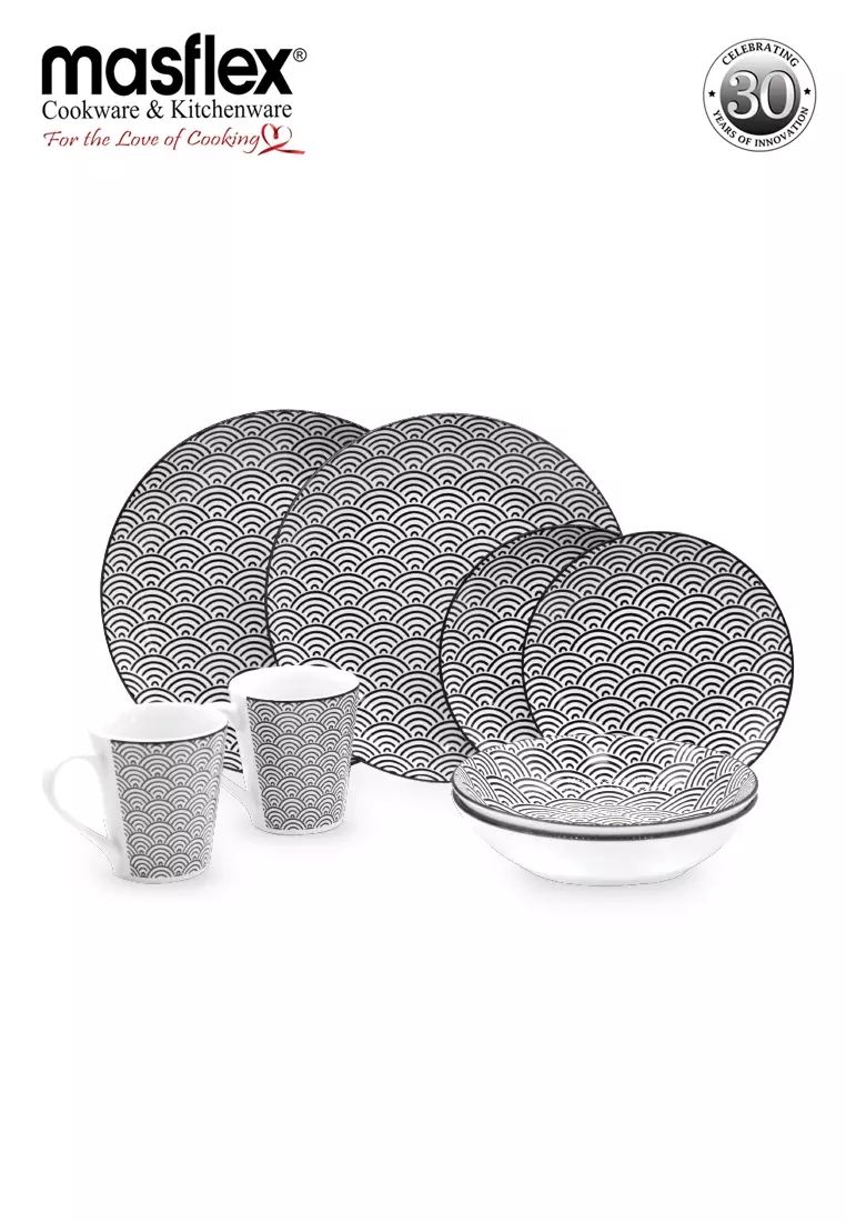 Buy Masflex Masflex 8 Piece Wavy Dinnerware Set 2025 Online | ZALORA ...