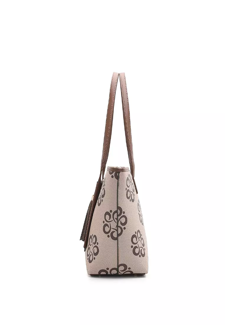 Wild Channel 3-in-1 Women's Monogram Tote Bag + Sling Bag + Pouch ...