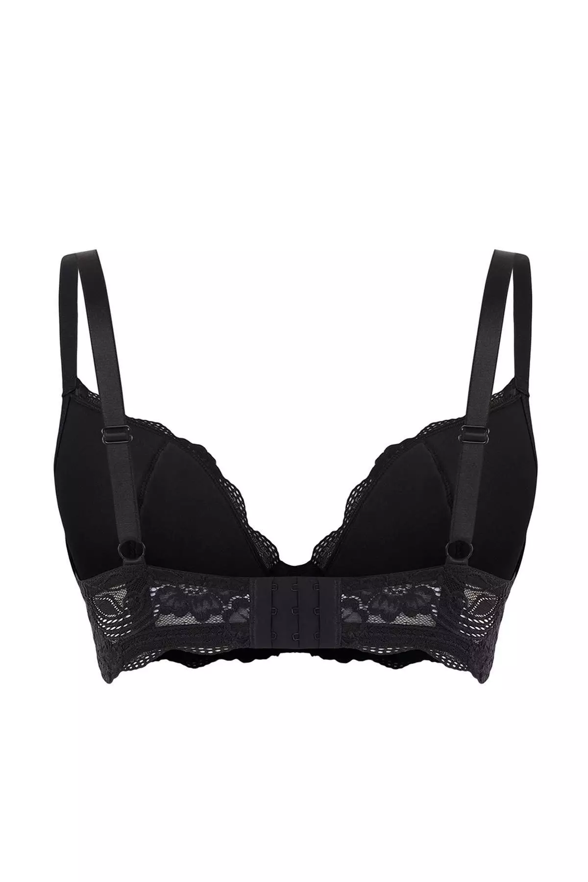 Buy Trendyol Black Underwire Fixed Cup Unpadded Slice Lace Detailed T ...