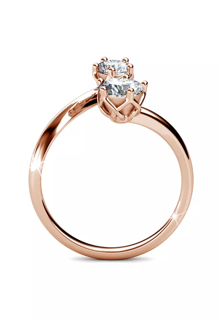 Buy Krystal Couture Split Crystal Clear Personality Ring Embellished ...