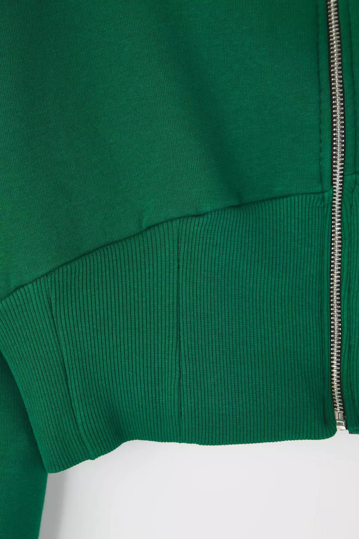 Trendyol Emerald Green Zippered Hooded Waist-Sit Flexible Knitted ...