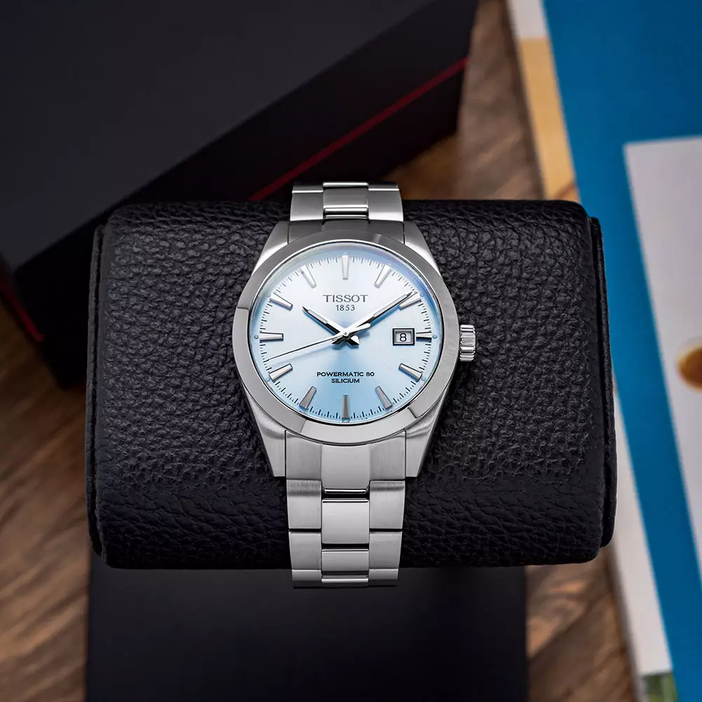 Jual Tissot Tissot Gentleman 40 - T127.407.11.351.00 Powermatic 80 Silicium Ice Blue Original ...