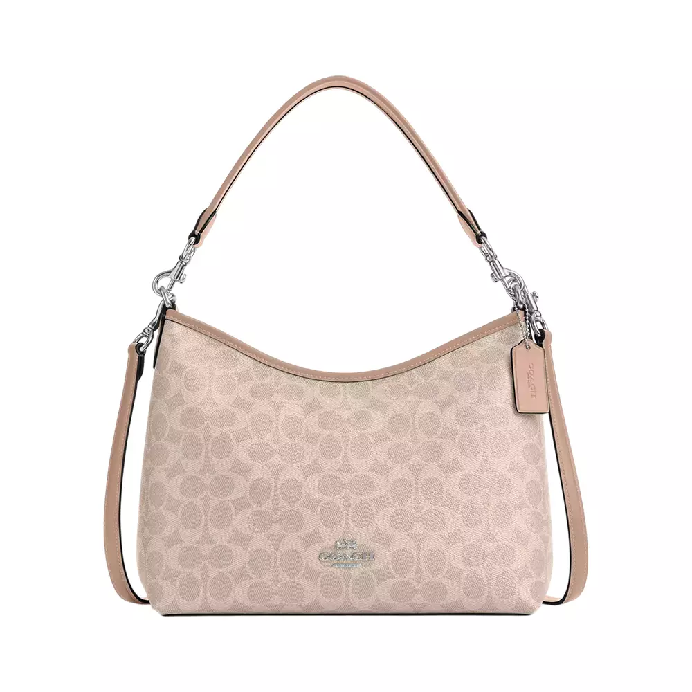Jual Coach Laurel Shoulder Bag in Signature Canvas Sand/Taupe Original ...
