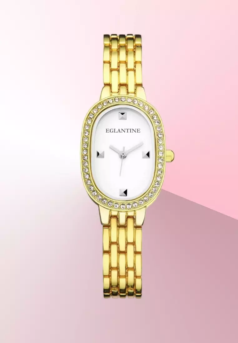 Buy EGLANTINE La Niçoise Ladies Gold Color Alloy Quartz Watch, White ...