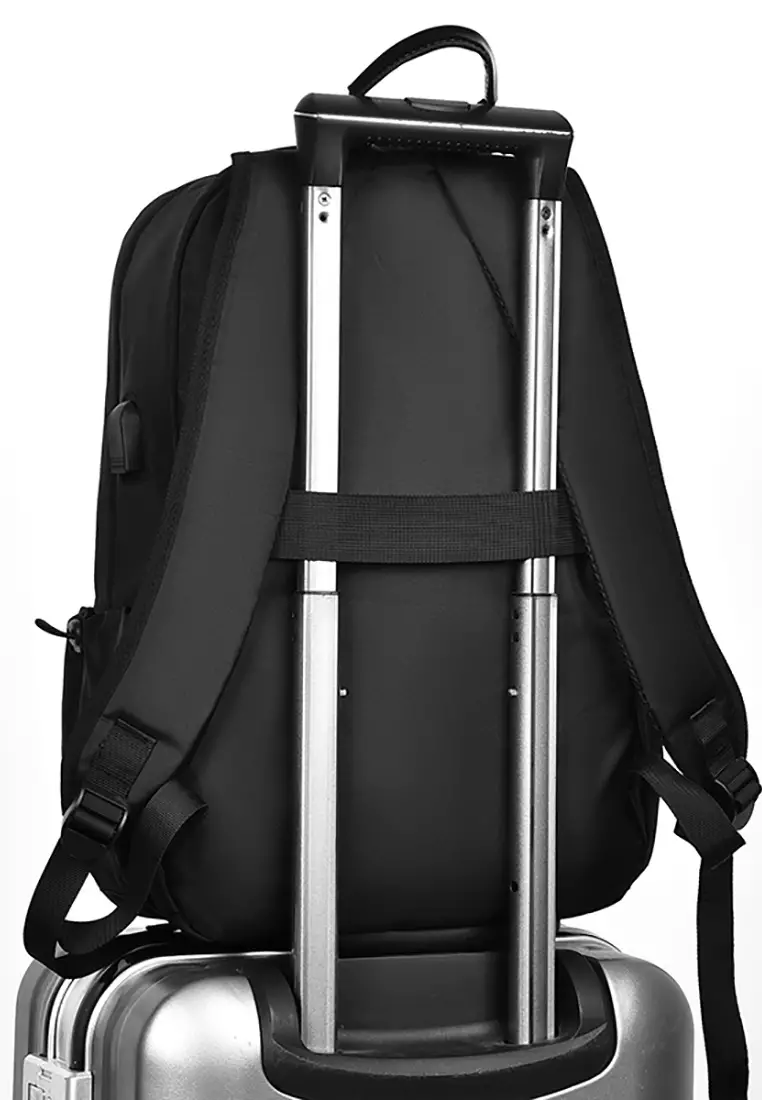 Buy Lara Men's Plain Water-proof Wear-resistant Nylon Zipper Backpack ...