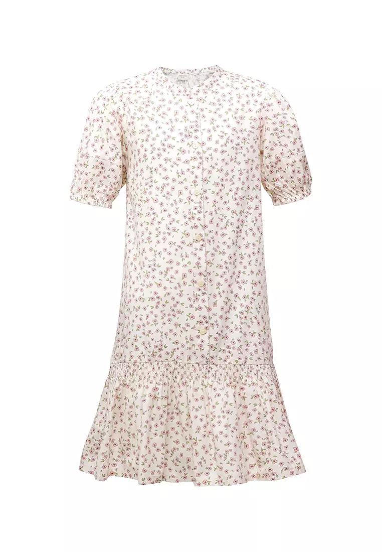 Jual PITODITO Pito Dito Girl Chipotle Dress Midi Anak Cream Motif Bunga ...