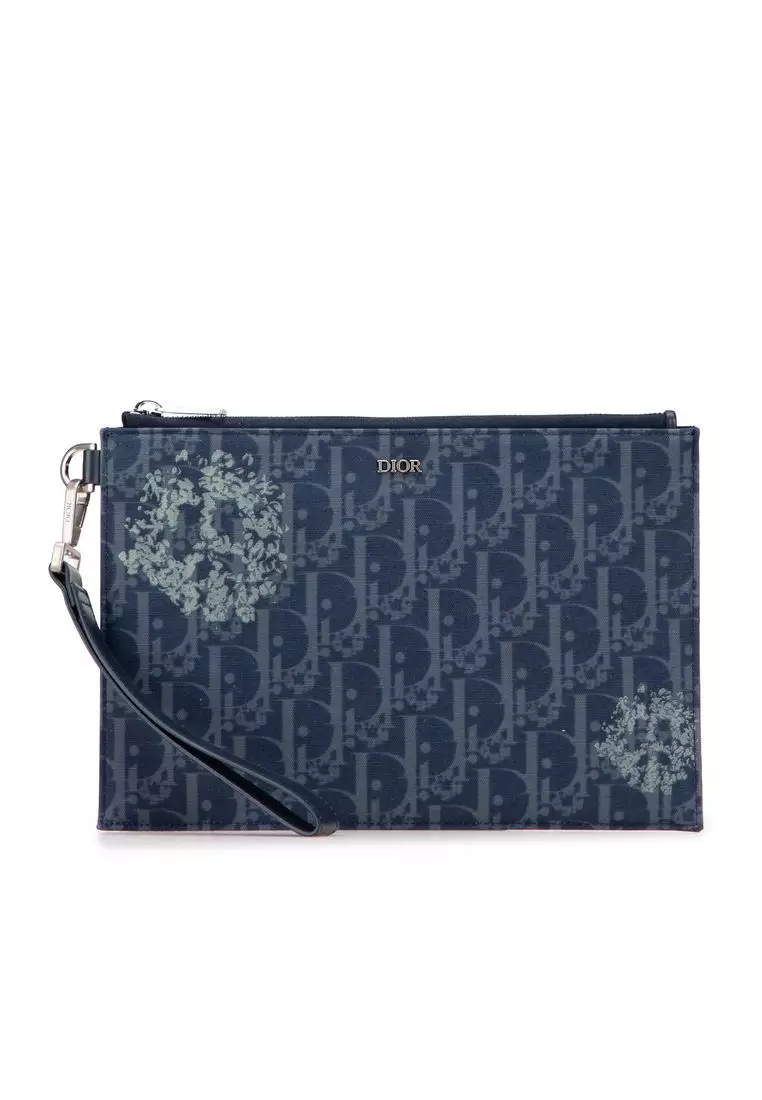 Buy Dior Pre-Loved Dior Oblique Denim Tears A5 Flat Pouch 2025 Online ...